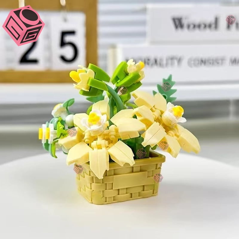 Flower Bouquet Building Blocks Rose Sunflower Succulents Bonsai Garden ...