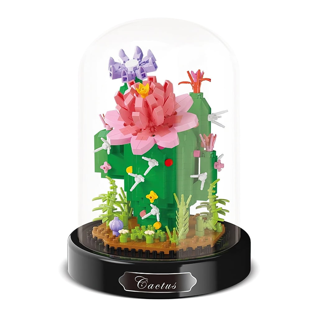 Flower Bouquet Building Set with Base(615CS), Green Cactus Plant ...
