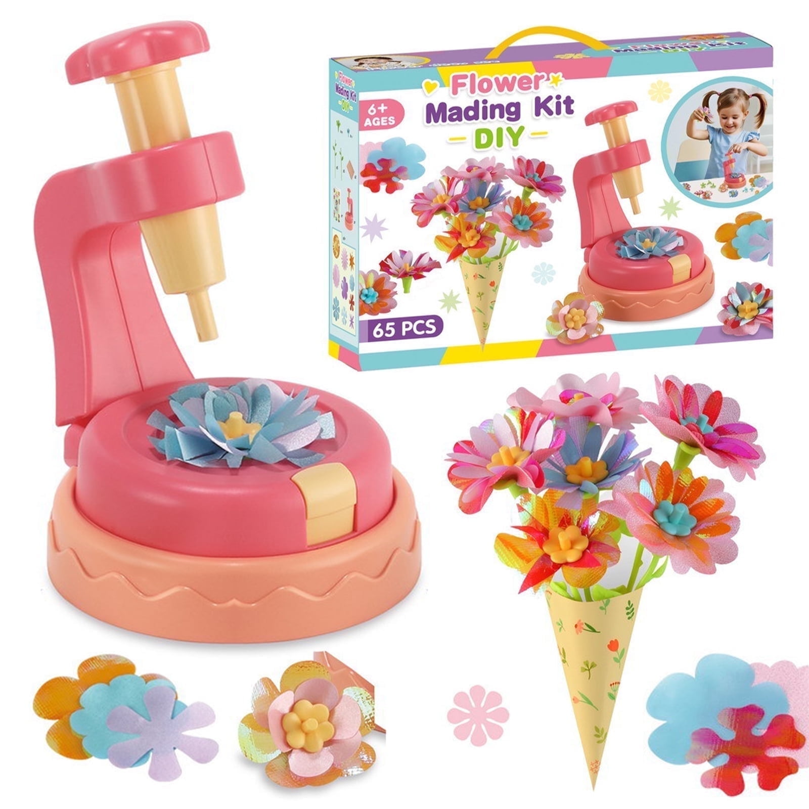 Creative Fabric Flower Bouquets Toys, DIY Craft Kits Toys for Kids ...