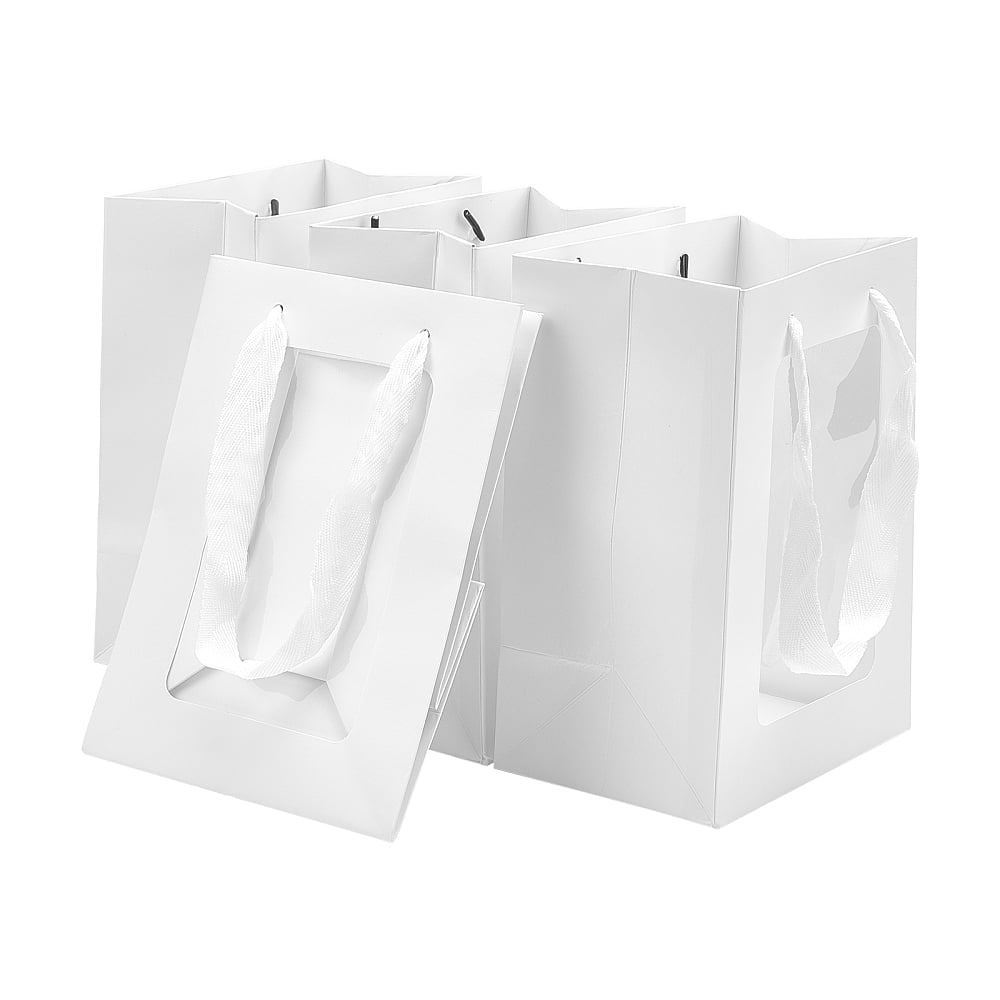 Flower Bouquet Paper Gift Bags Portable Kraft Paper Tote Shopping bag ...