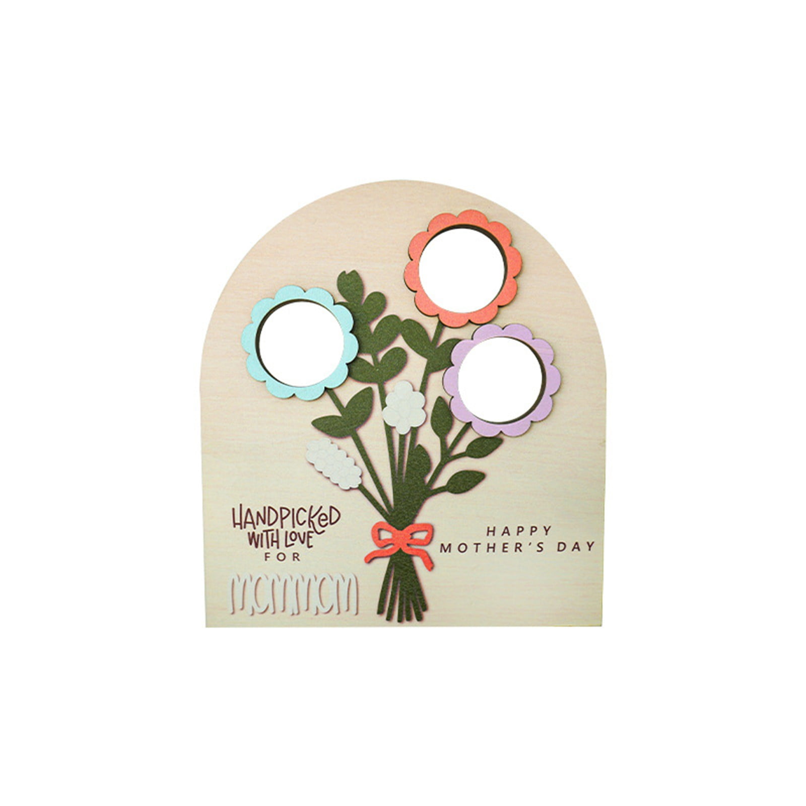 Flower Bouquet Photo Wooden Sign Handpicked With Love For Mom Sign ...