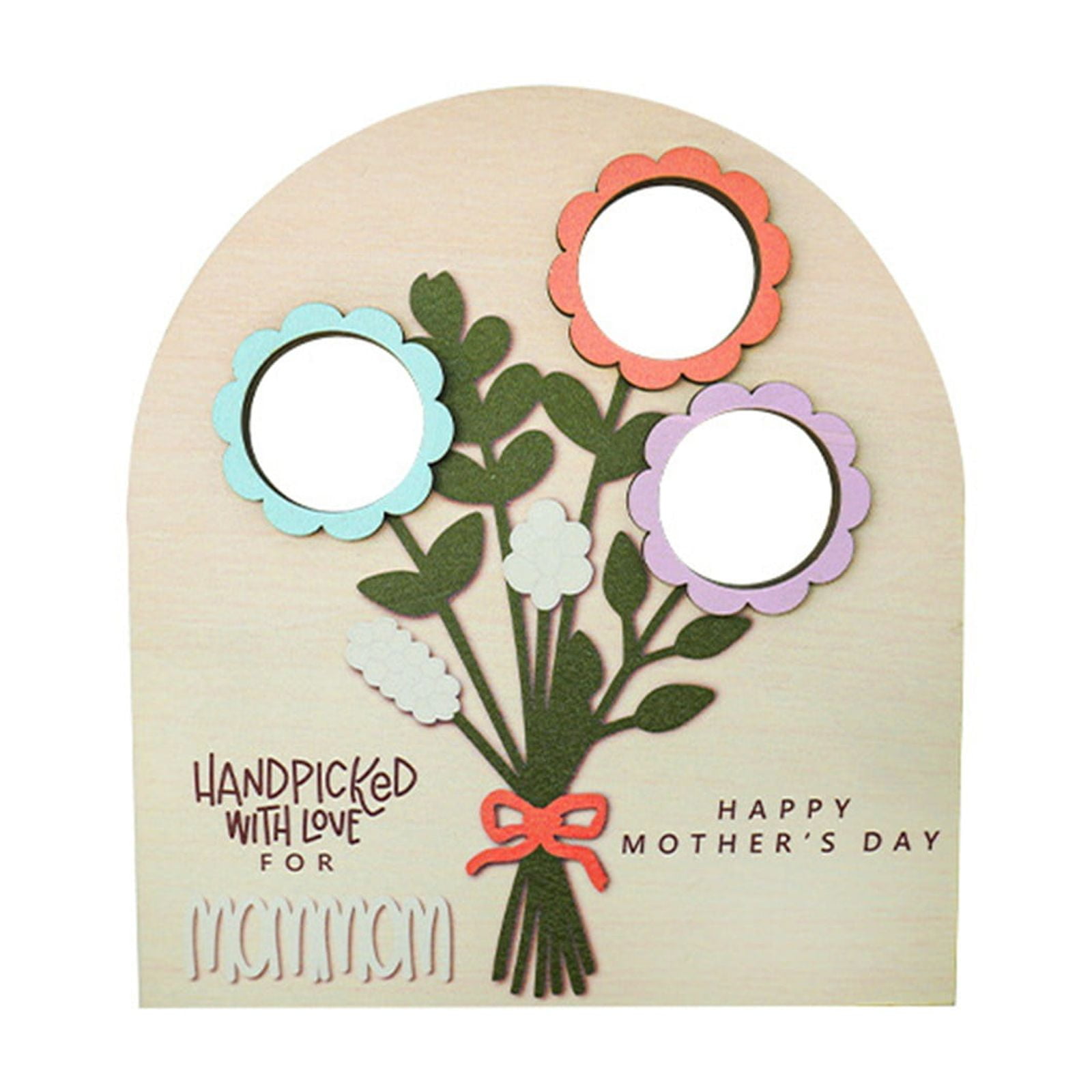 Flower Bouquet Photo Wooden Sign Handpicked With Love For Mom Sign ...