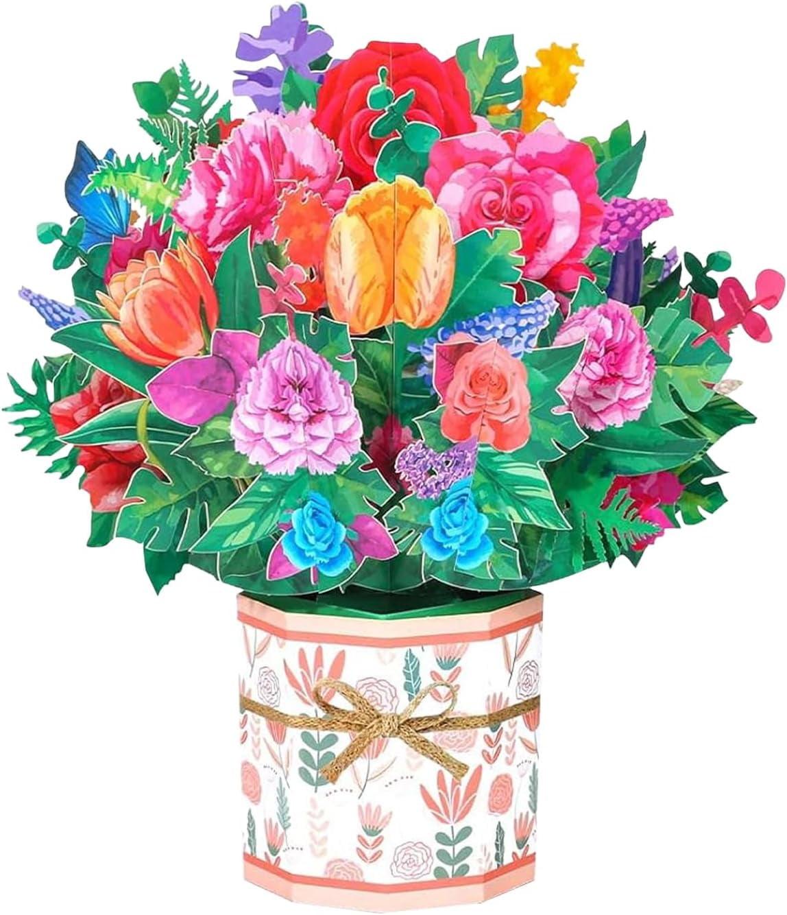 Flower Bouquet Pop Up Card, Flower 3D Greeting Card for Any Occasion ...