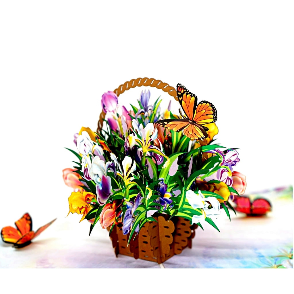 Flower Bouquet Pop Up Card, Card for Mom, Card for Wife, 3D Card ...