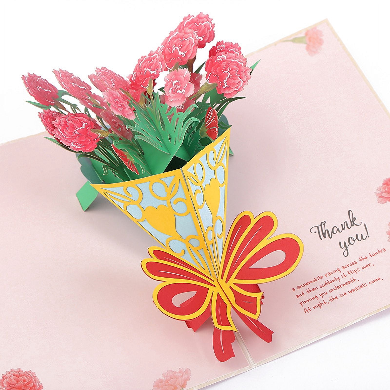 Flower Bouquet Pop Up Card, Mothers Day Card, Flower Card, 3D Card ...