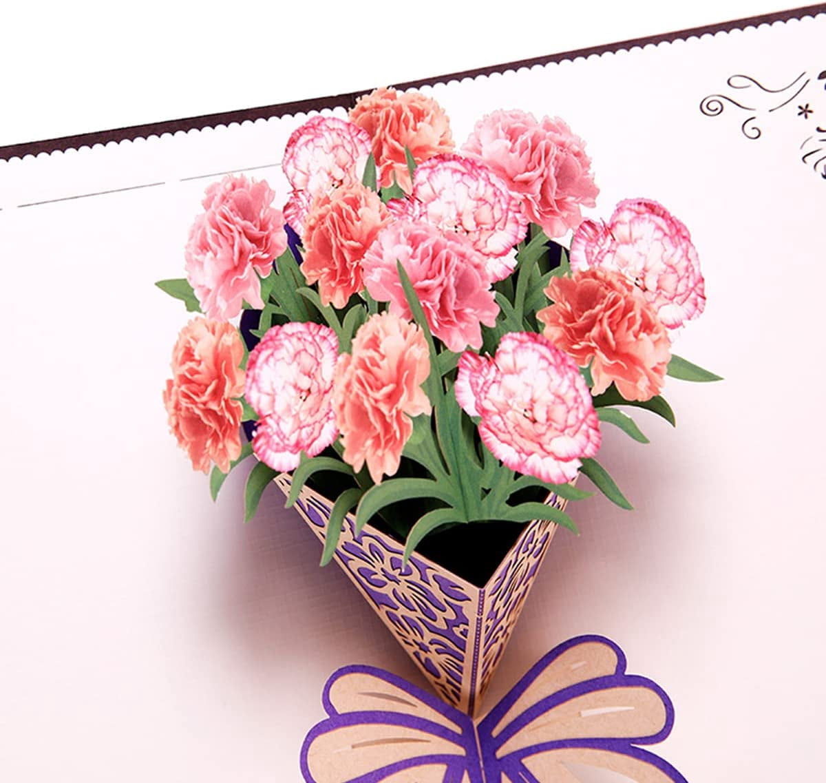 Flower Bouquet Pop Up Card, Mothers Day Card, Flower Card, 3D Card ...
