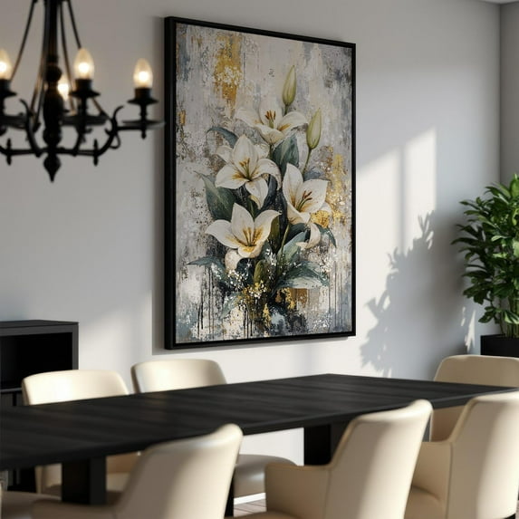 Flower Bouquet Poster - Floral Wall Art, Flowers, Lily Art Poster ...