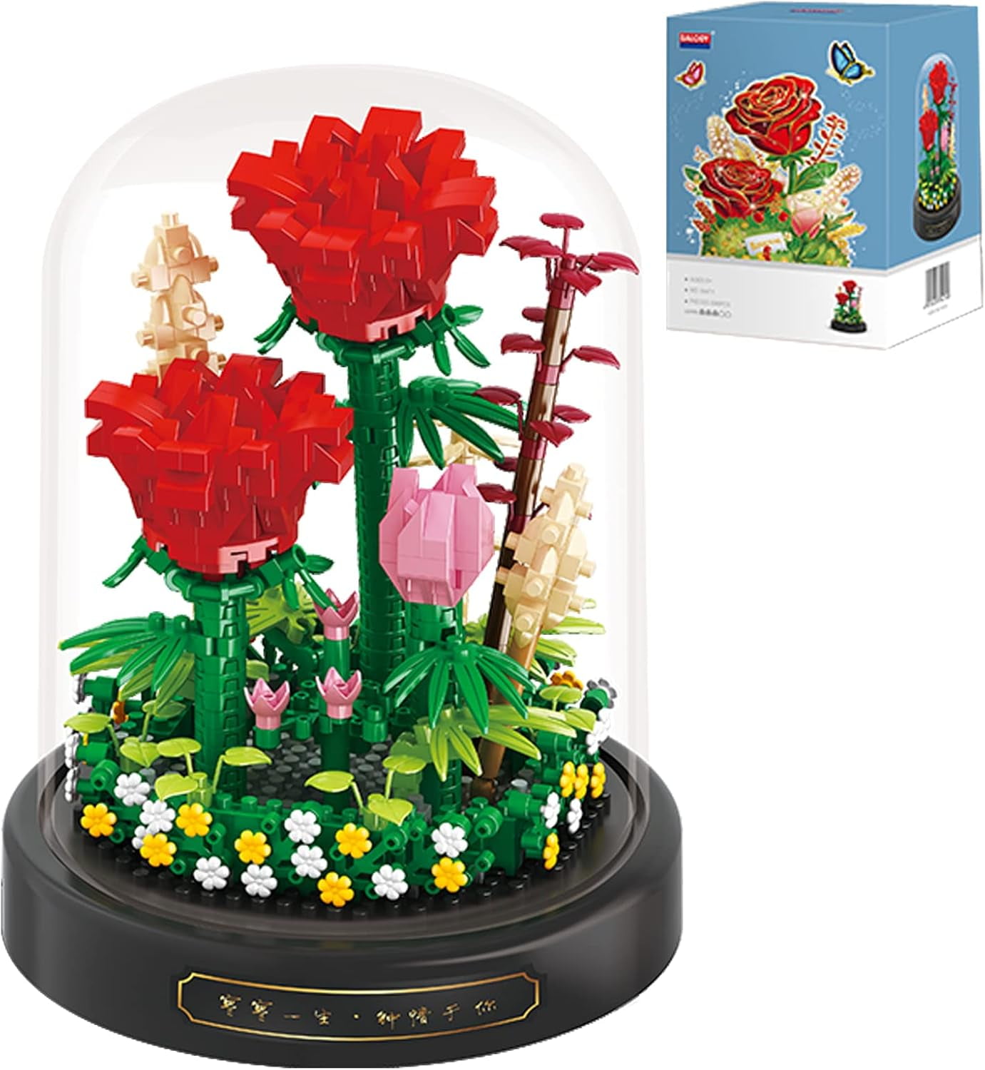 Flower Bouquet Set,Mini Bricks Botanical Collection Flowers Building ...
