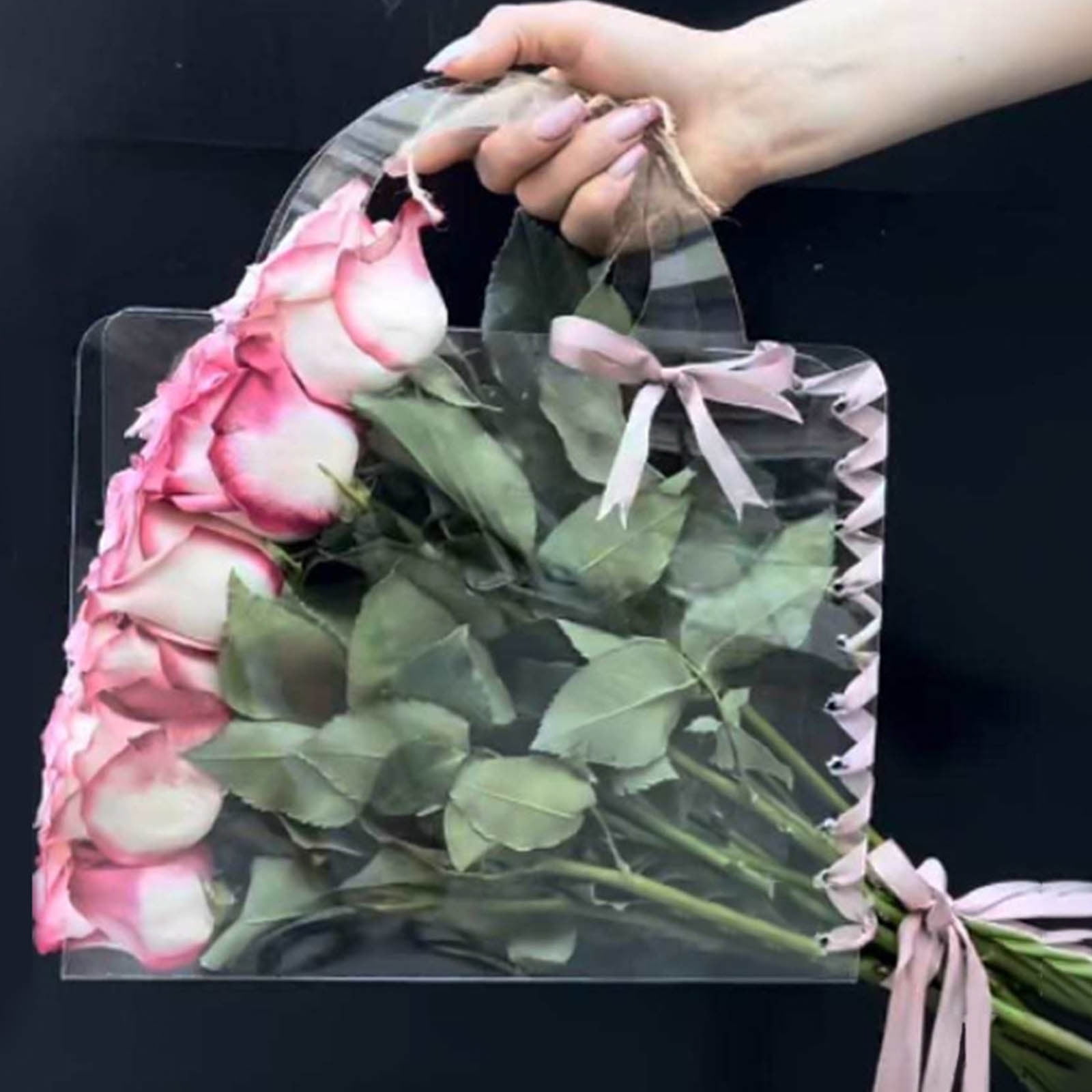 Flower Box Packing Bags Flower Packaging Box Plastic Clear Flower ...
