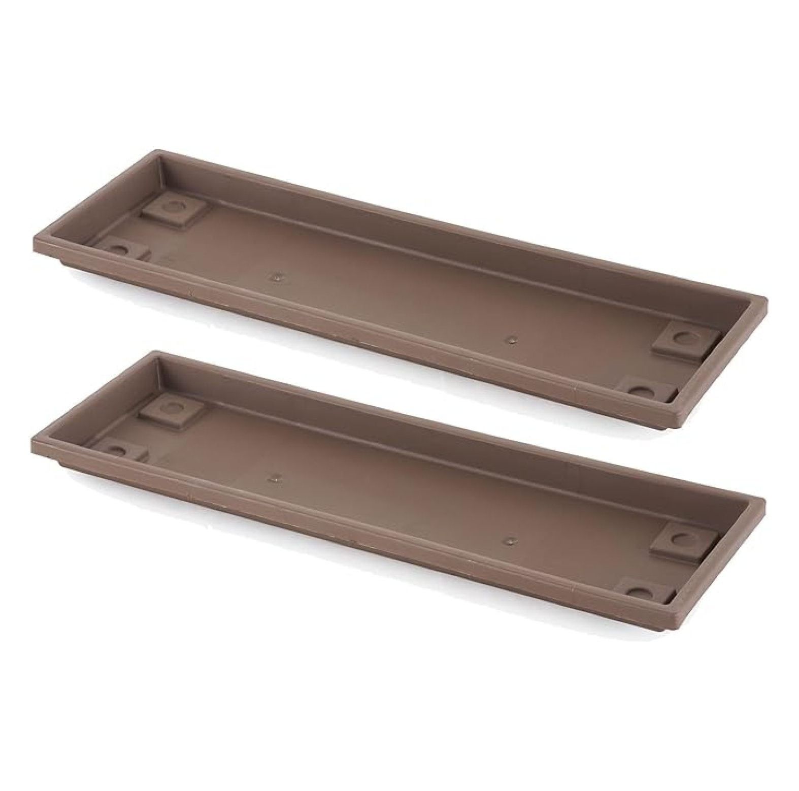 Flower Box Saucer 24 Inch - Venetian Rectangular Plant Drip Tray (2 ...