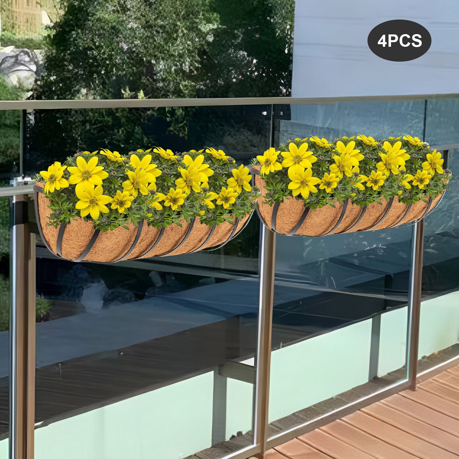 Flower Boxes for Deck Railings, Hanging Flower Planter,Planter Boxes ...