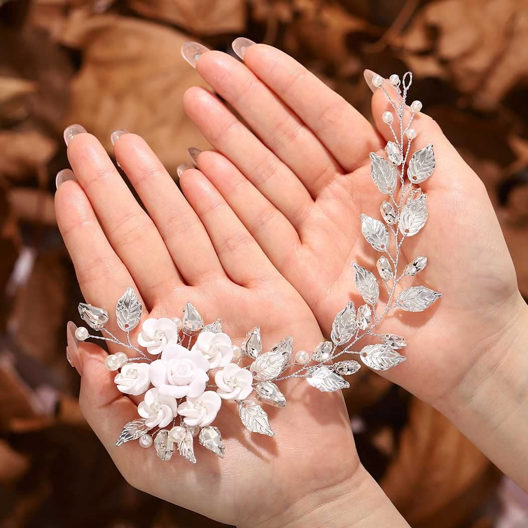 Flower Bride Wedding Headband Leaf Hair Vine Bridal Headpiece Hair ...