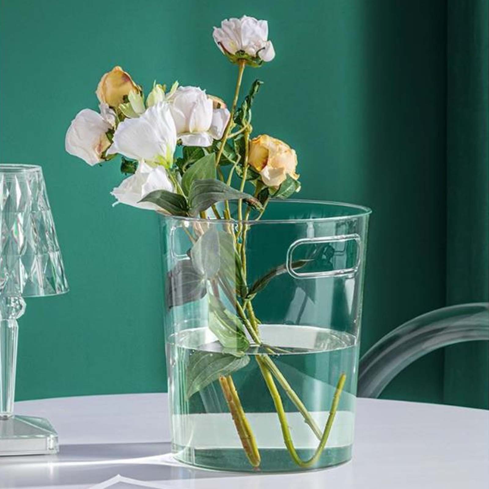 Flower Bucket Large - Transparent Acrylic Flower Barrel Flower Shop ...