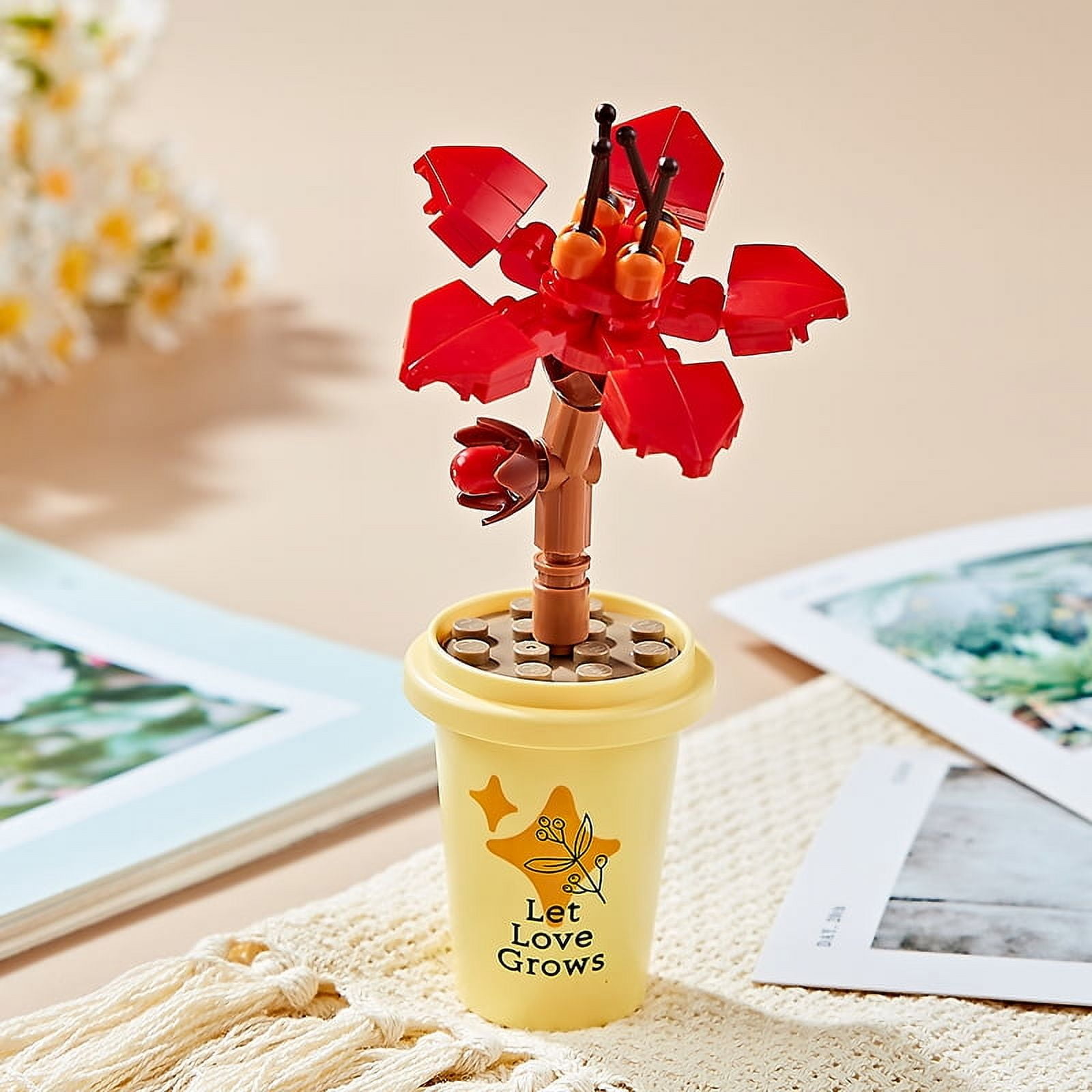 Flower Building Blocks Toys Potted Plant Compatible Classic Brick ...
