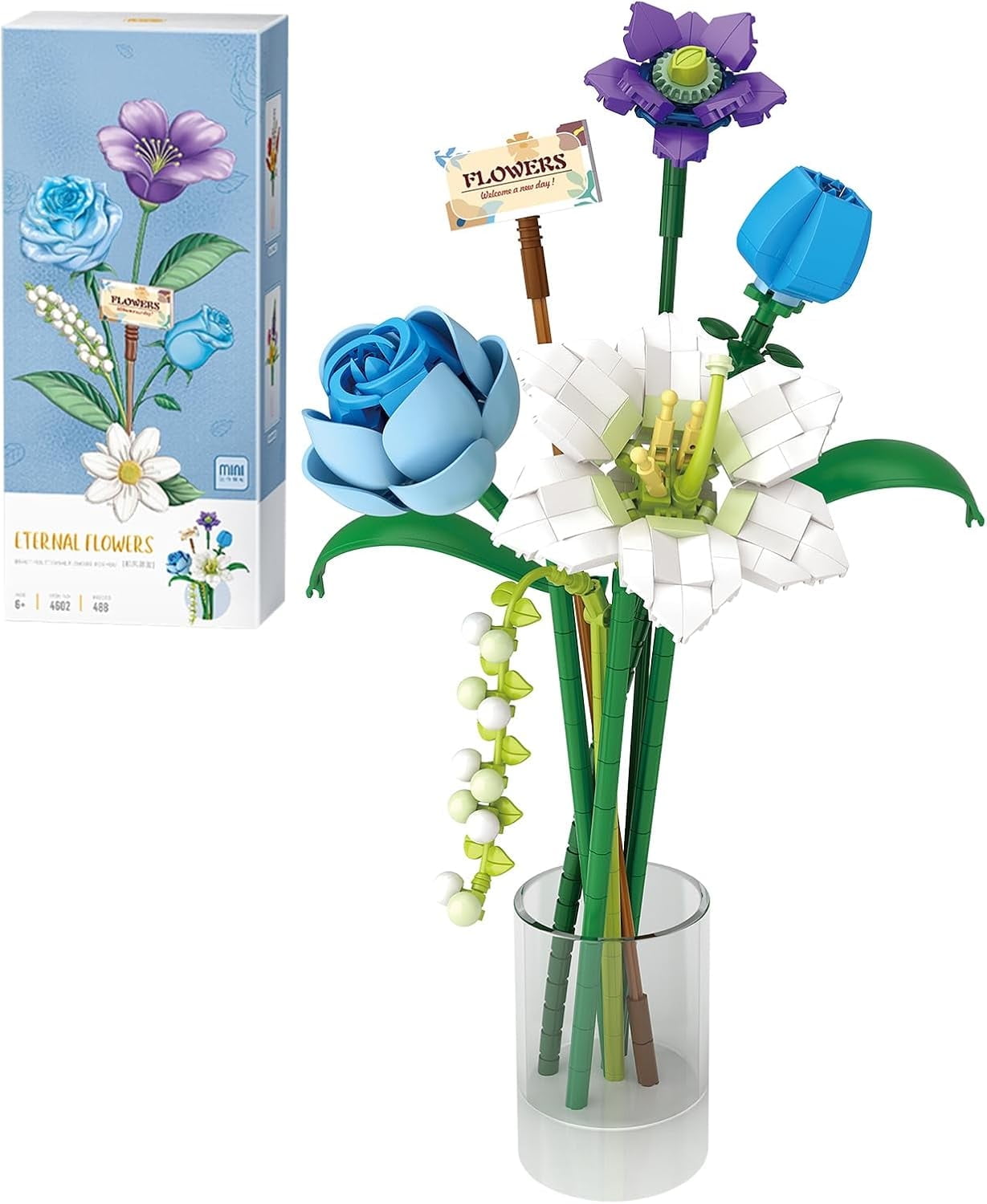 ZOGYMOZ Flower Building Kit for Mother's Day Gifts, 488 Pcs Artificial ...