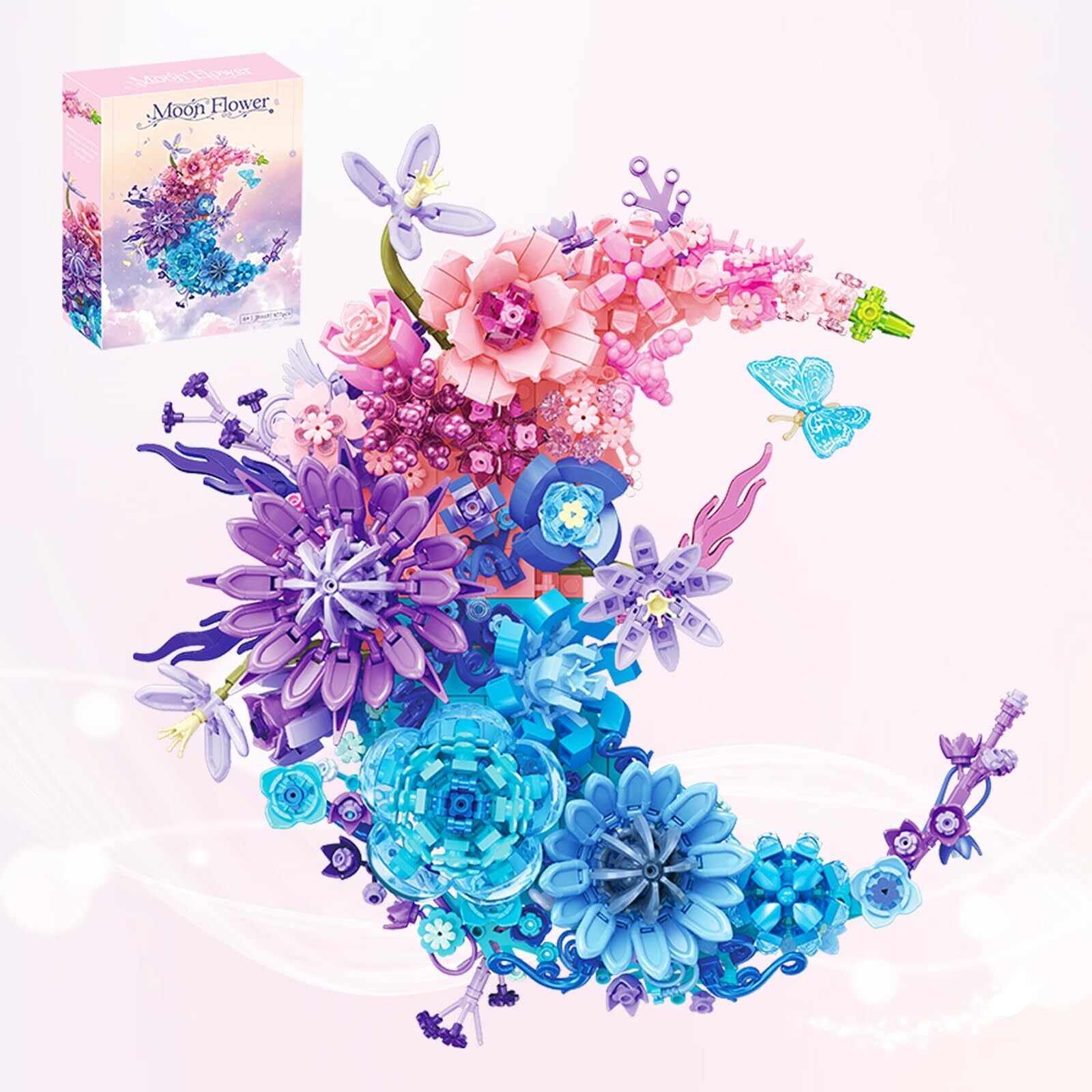Flower Building Set Botanical Collection Blocks, Crescent-Shaped Moon ...