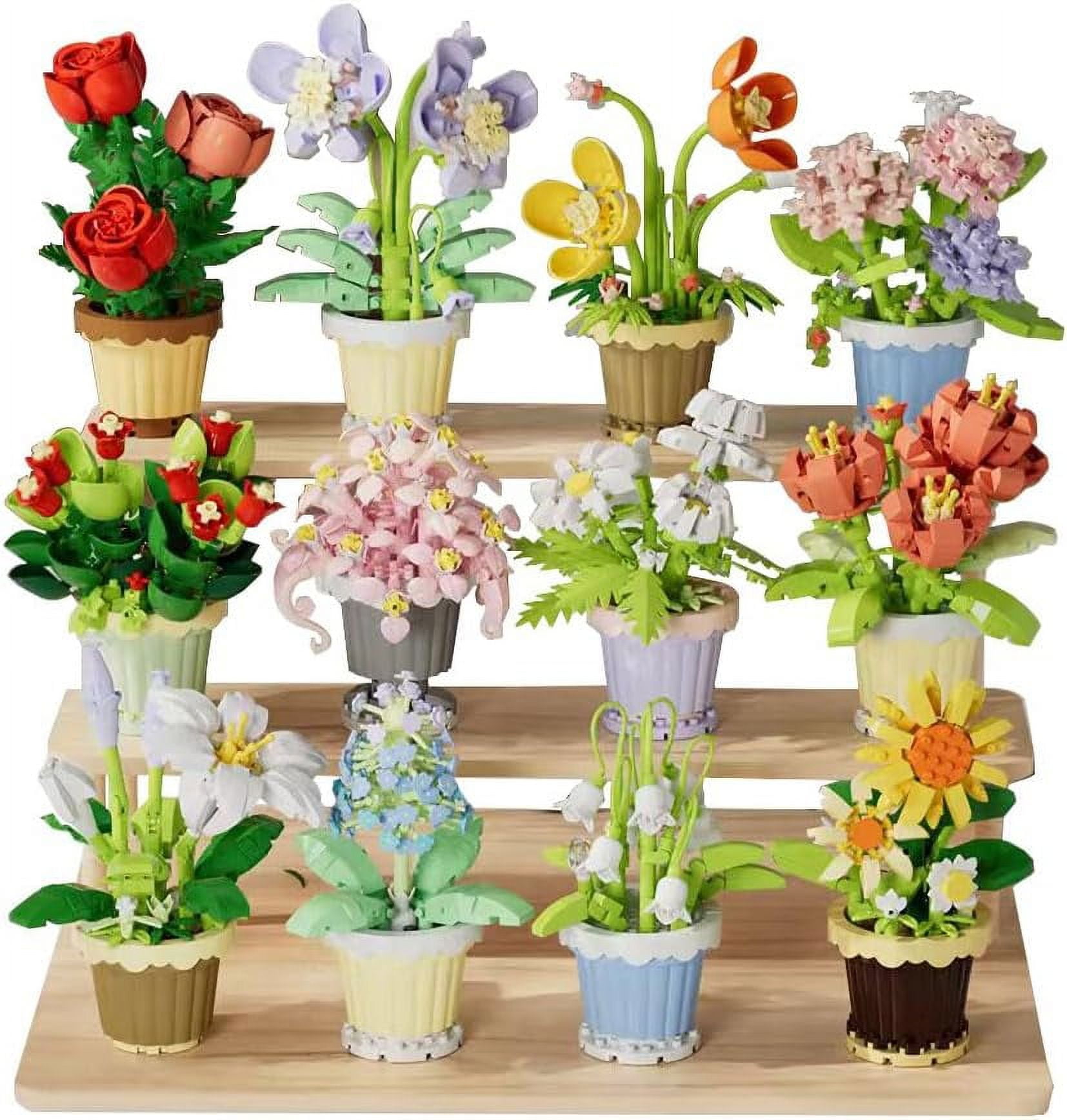 Flower Building Set for Adults,Plant Bouquet Toys Gifts for Kids Boys ...