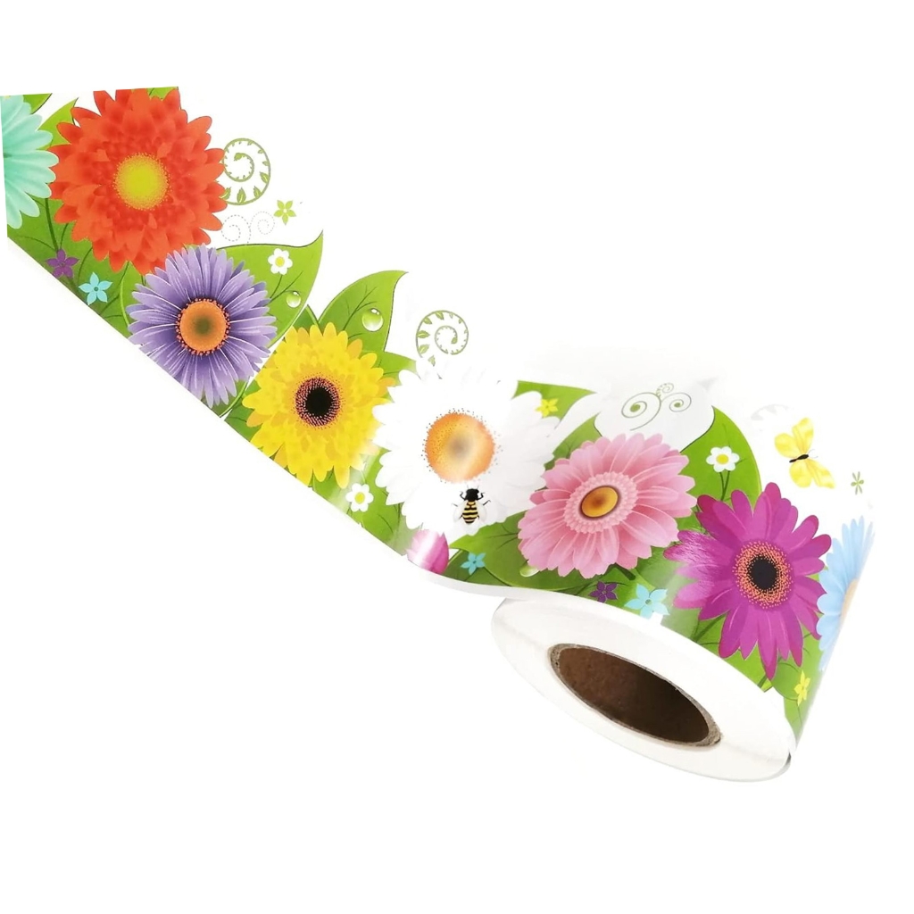 Flower Bulletin Board Border Scalloped Border Sticker Bulletin Border ...