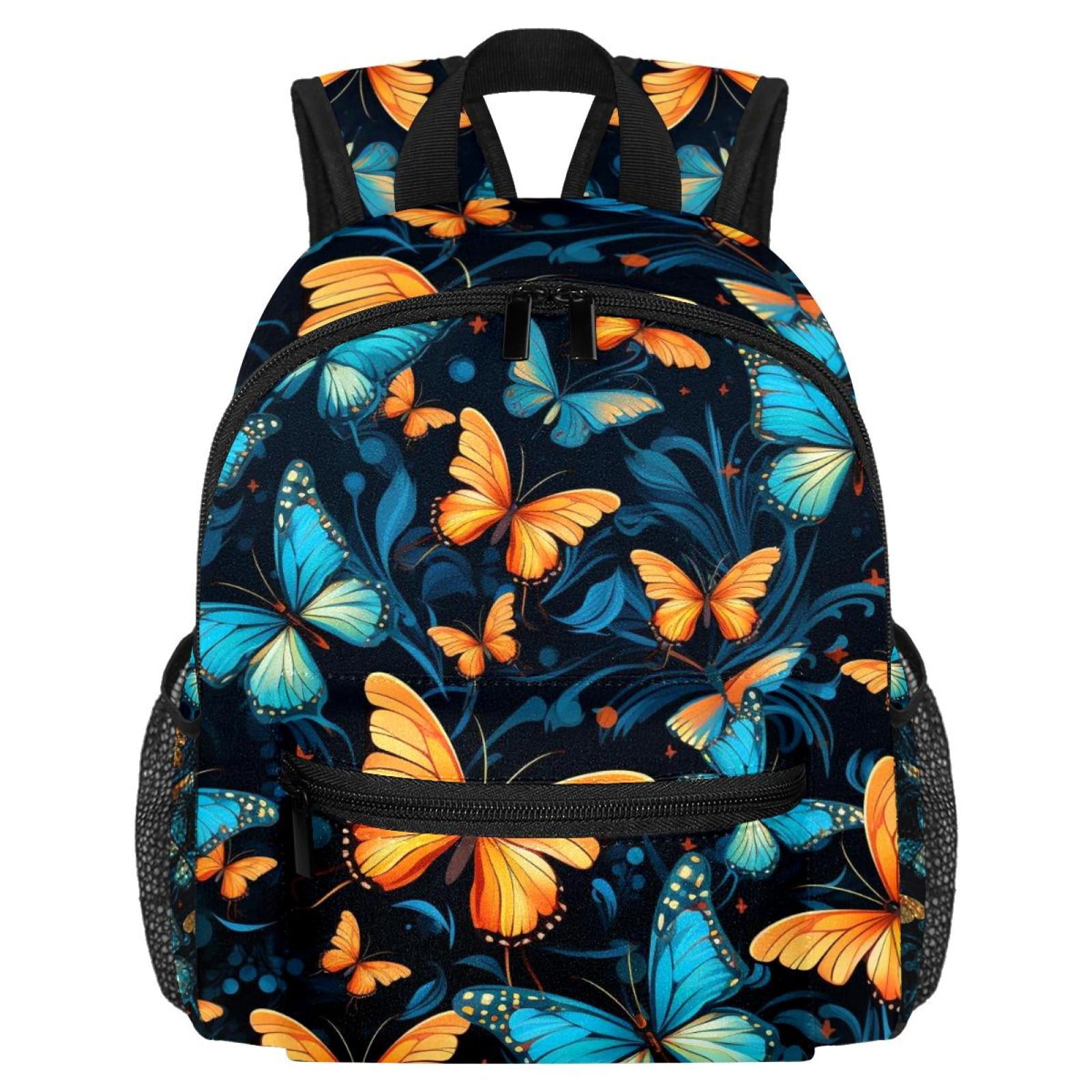 Flower Butterfly Adjustable Shoulder Strap Backpack - Large Capacity ...