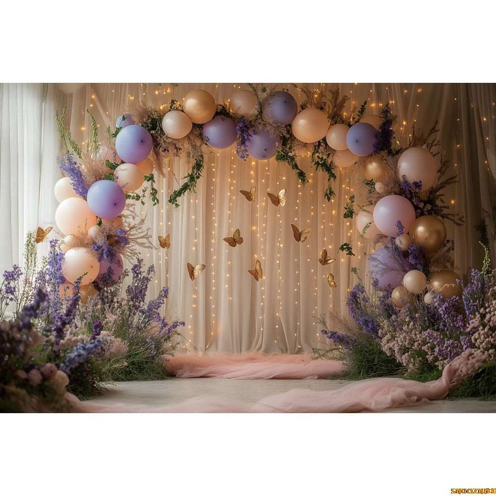 Flower Butterfly Balloon Backgrounds Custom Kids Adults Portrait ...