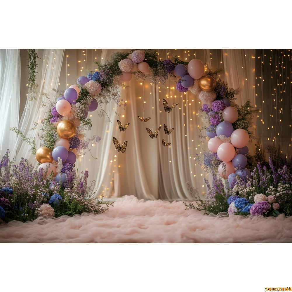 Flower Butterfly Balloon Backgrounds Custom Kids Adults Portrait ...