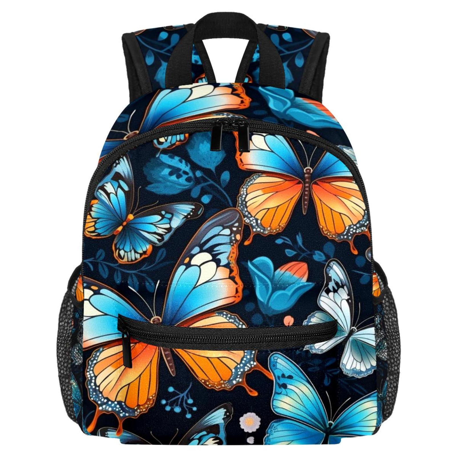 Flower Butterfly Cute Book Bag with Adjustable Shoulder Strap, Large ...