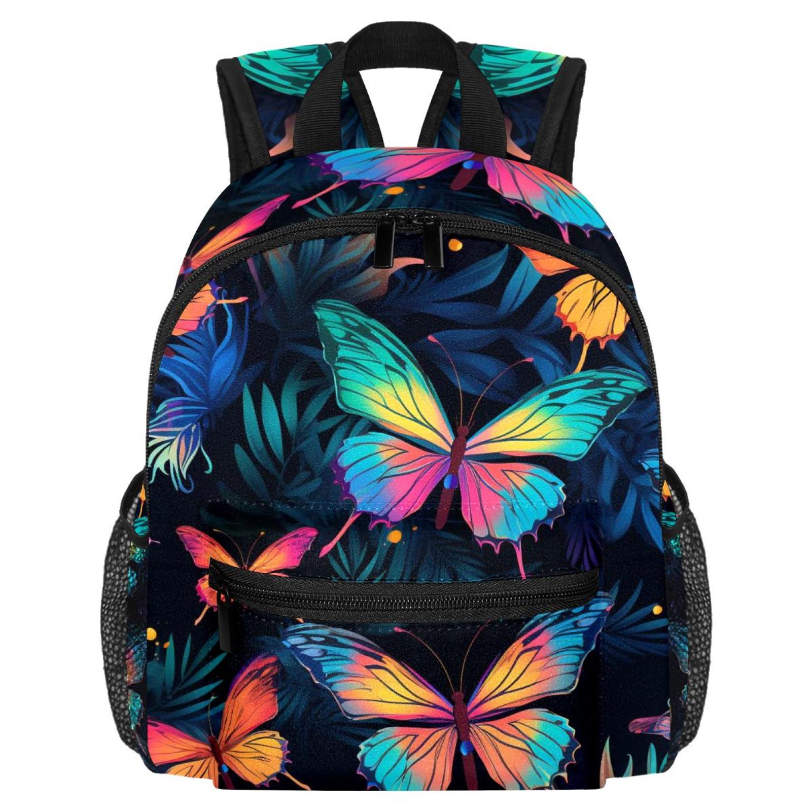 Flower Butterfly Cute Book Bag with Adjustable Shoulder Strap, Large ...