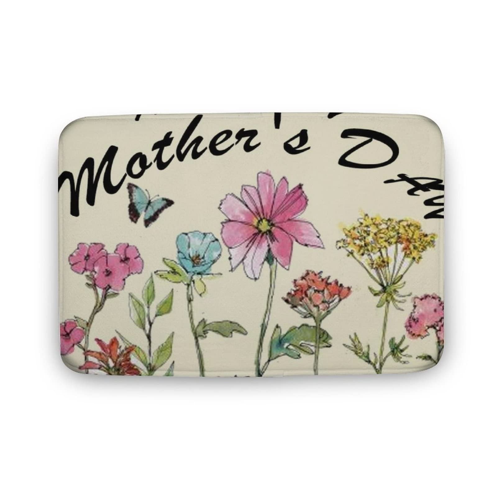 Flower Butterfly Decoration Mother's Day Kitchen Rugs Doormat Holiday ...