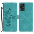 Flower Butterfly Embossing Pattern Leather Phone Case For TCL 40 SE ...