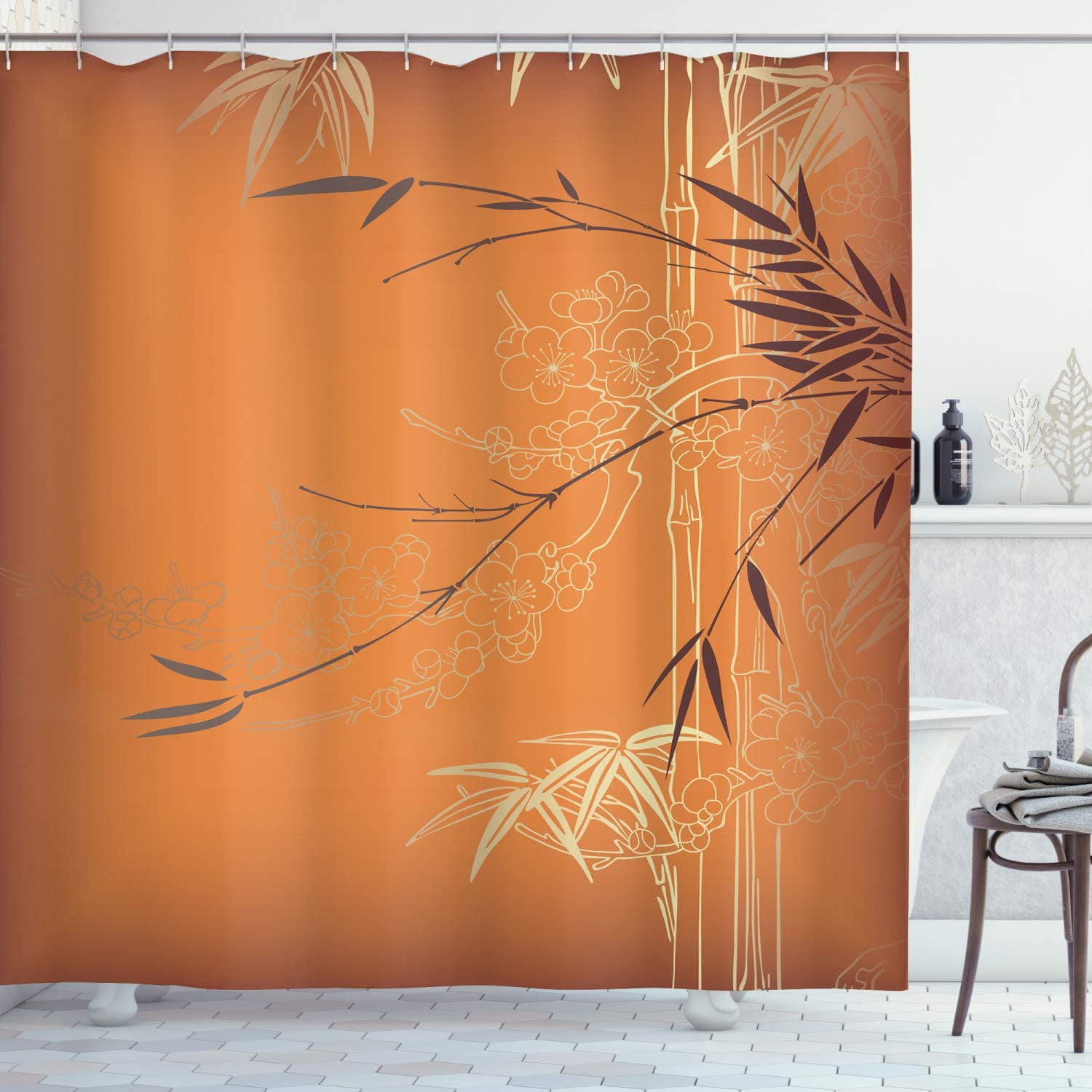 Flower Butterfly Flying on Cherry Blossoms Shower Curtains Polyester ...