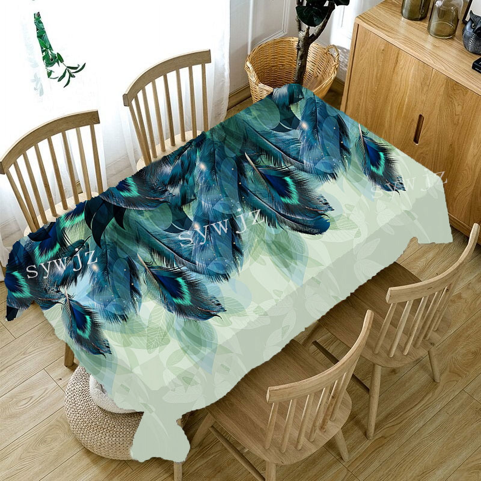 Flower Butterfly Pattern Waterproof Tablecloth Kitchen Rectangle Wedding Banquet ration Home ...