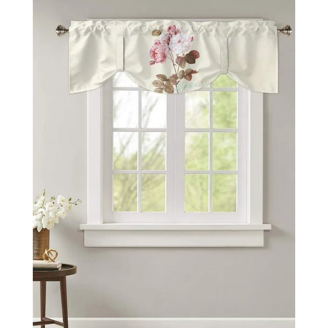 Flower Butterfly Vintage Small Curtain Rod Pocket Short Curtains Home ...