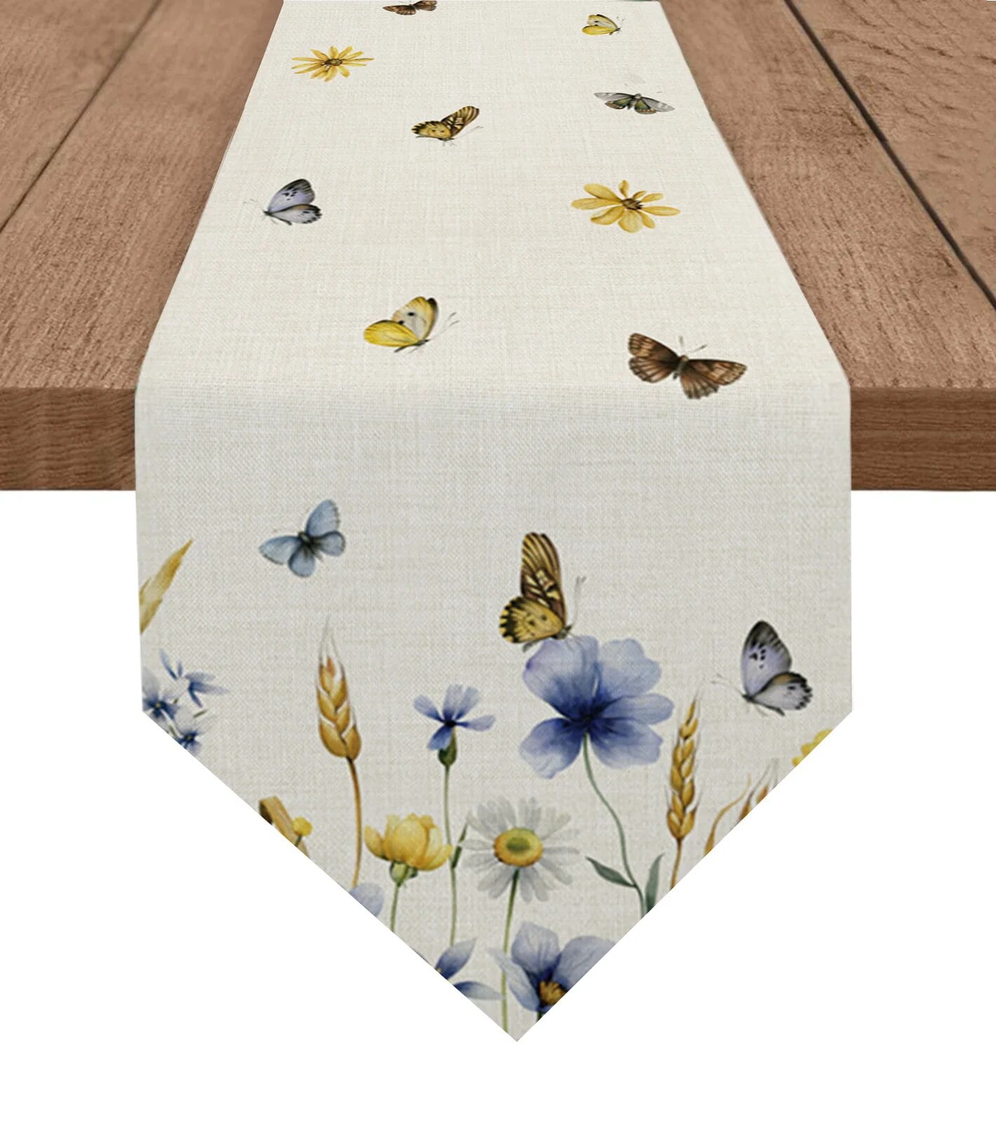 Flower Butterfly Wheat Ear Table Runner Wedding r Tablecloth Holiday ...