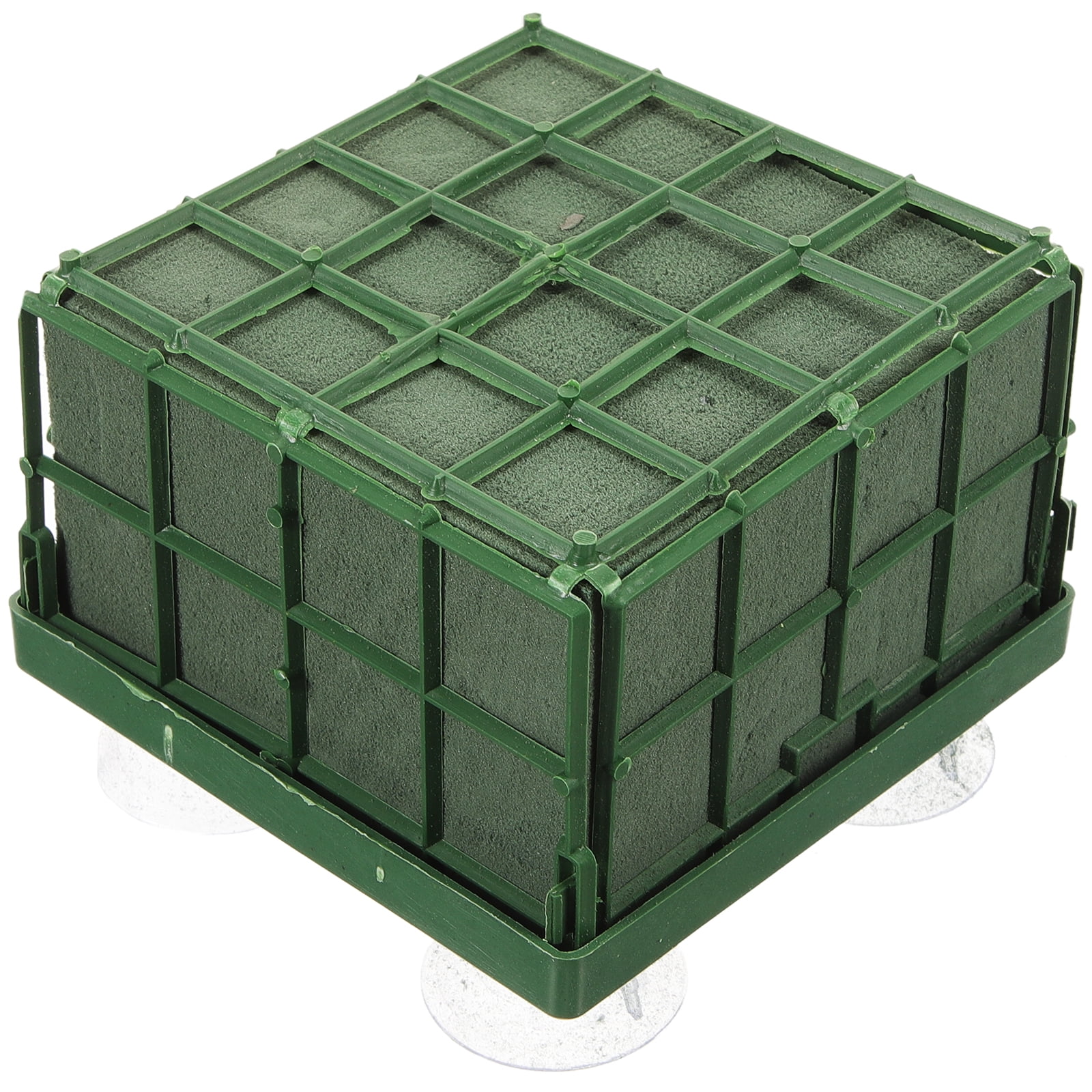 Flower Cage Artificial Blocks Arrangement Holder Mud Square Plastic ...