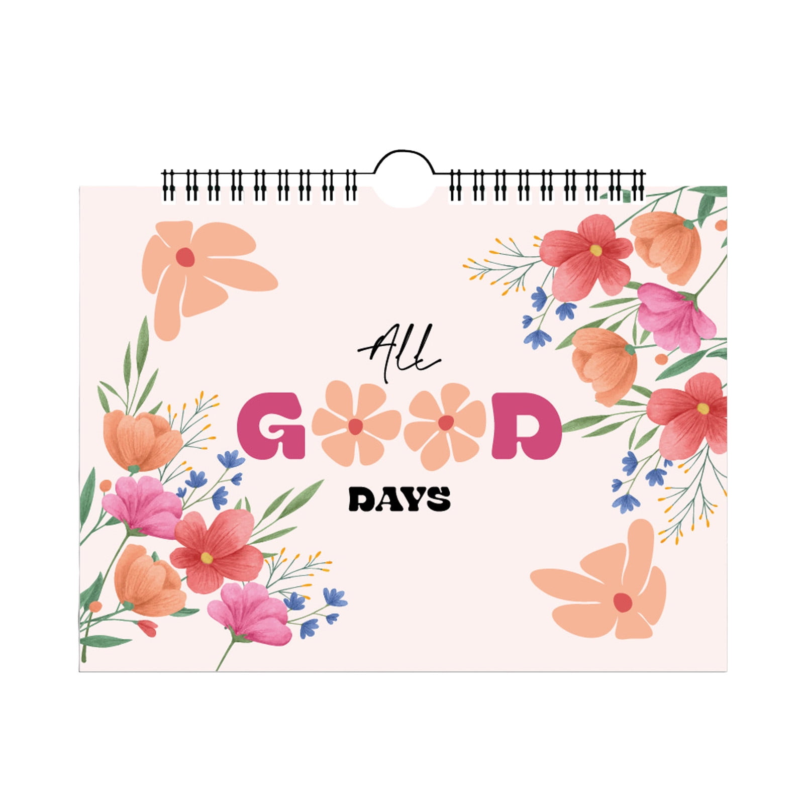 Flower Calendar Planner Flower Theme Inspirational Notepad 12 Months ...