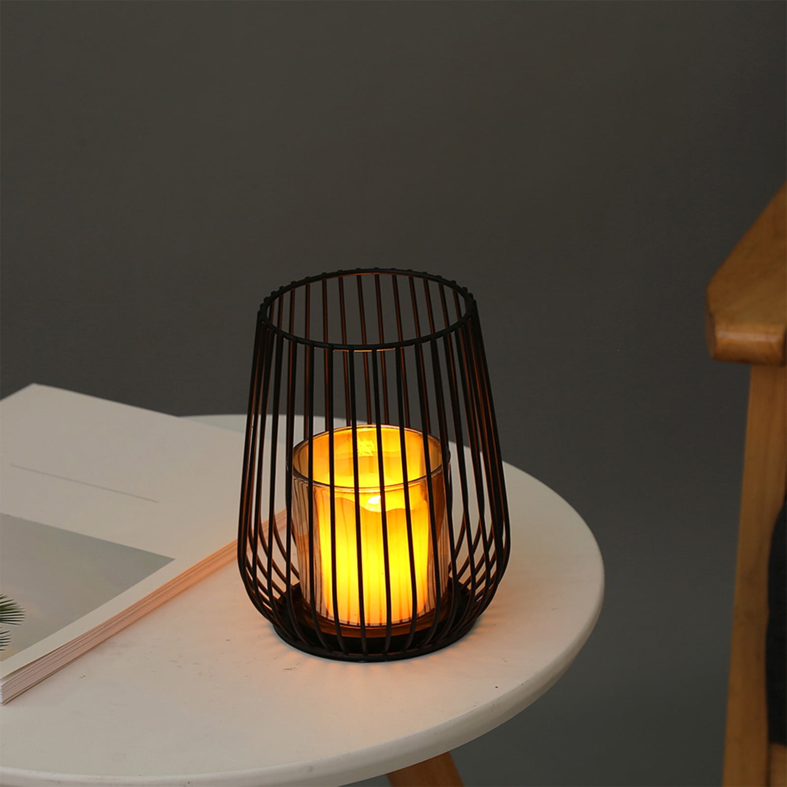 Flower Candle Holder, Iron Lantern Stand, Minimalist Table Decor ...