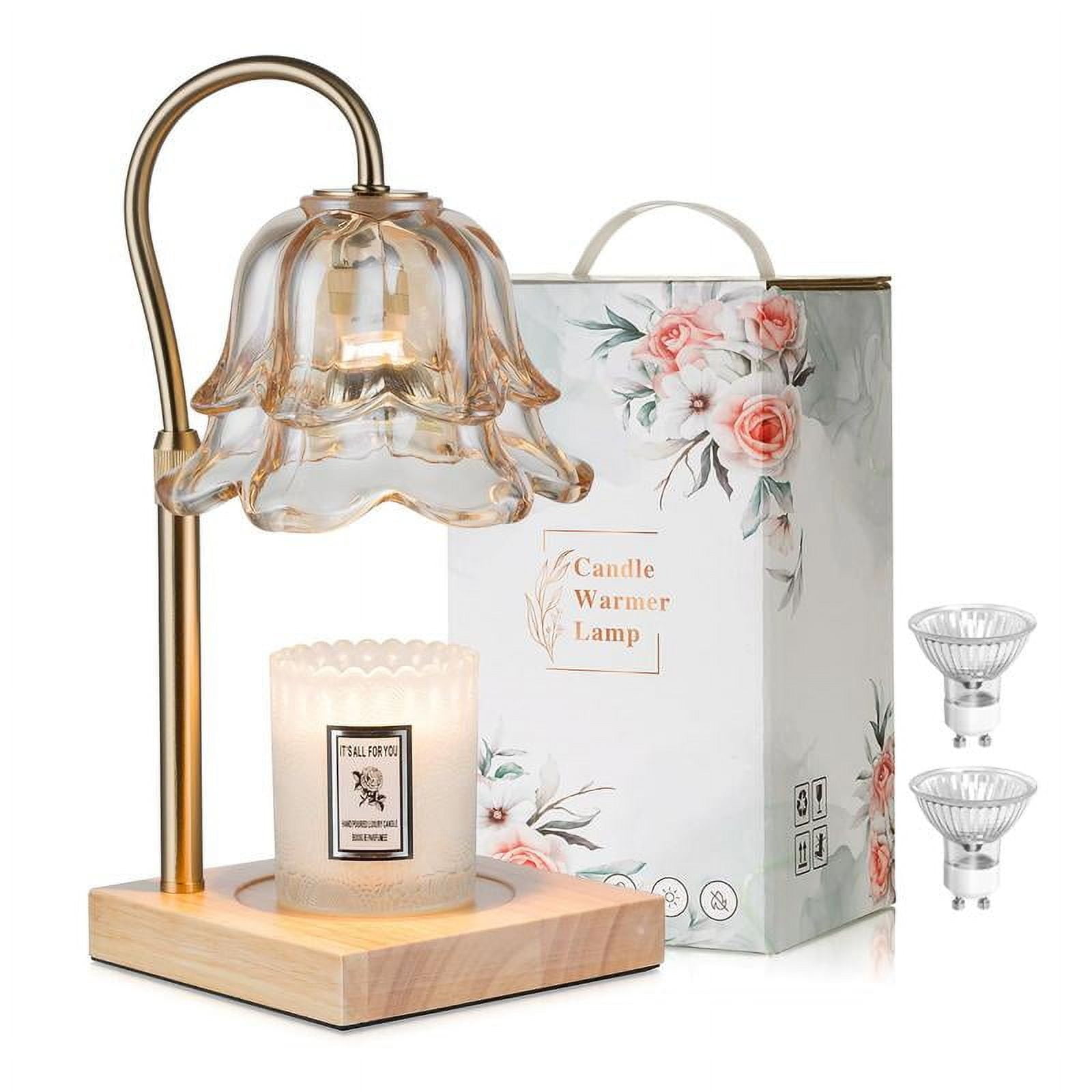 Flower Candle Warmer Lamp with Timer: With 2 Bulbs,Table Lamp,Unique ...