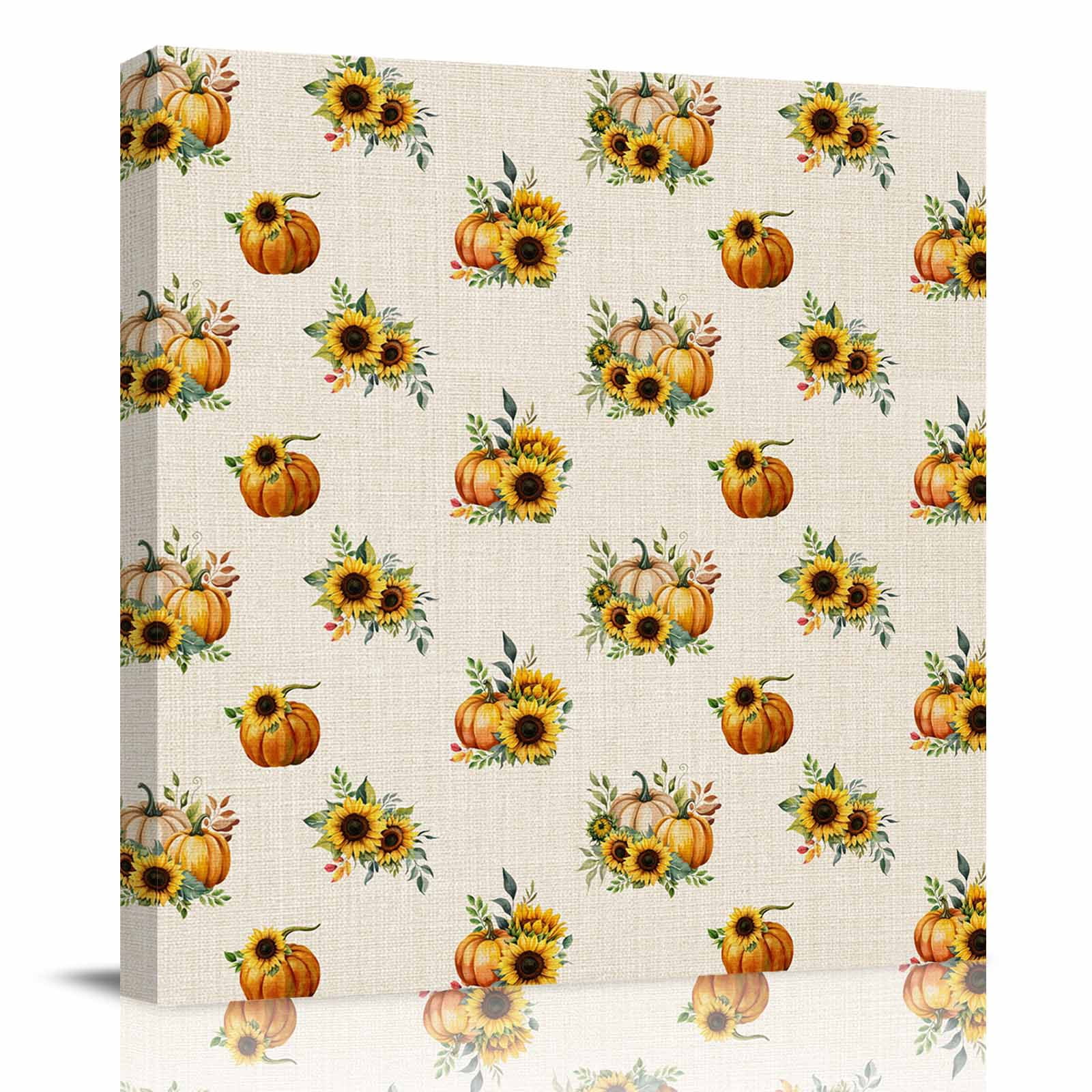 Flower Canvas Print Wall Art Ocean Blue and Yellow Butterfly Plants ...