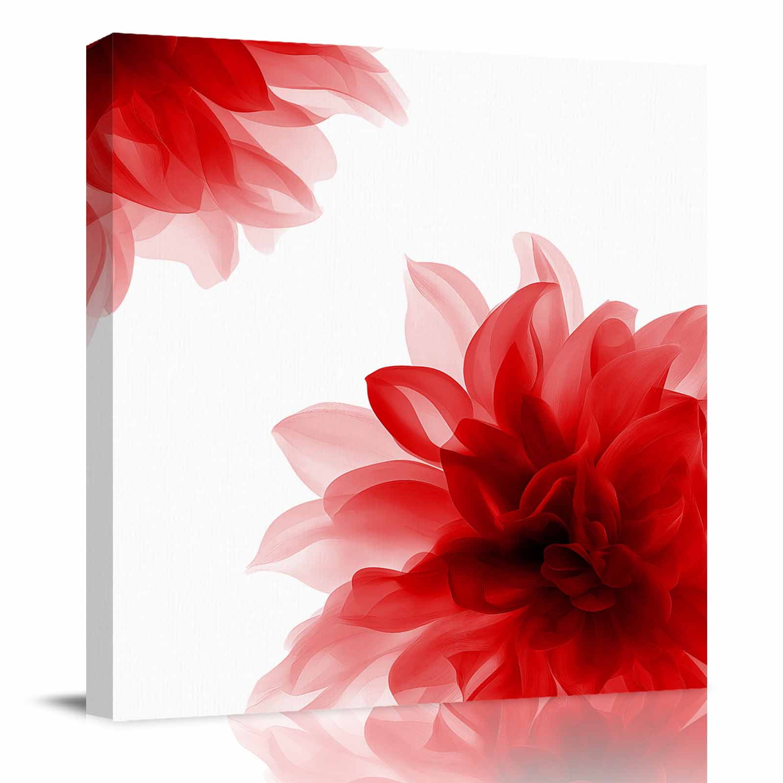 Flower Canvas Print Wall Art Ocean Yellow Translucent Floral Gradient ...