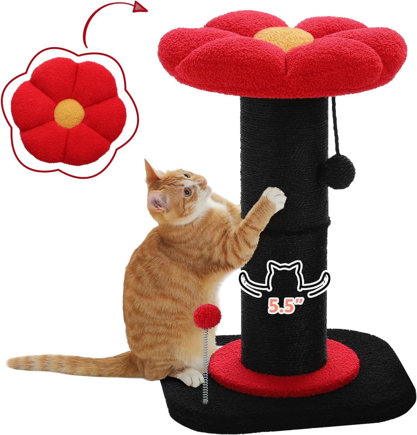 Flower Cat Scratching Post, Gothic Cat Tree, Tall Cat Scratcher for ...