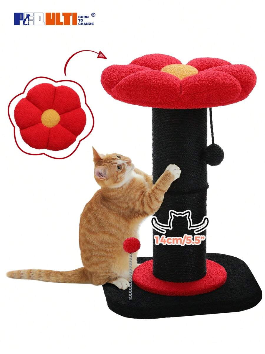 Flower Cat Scratching Post, Small Cat Tree, Tall Cat Scratcher For ...
