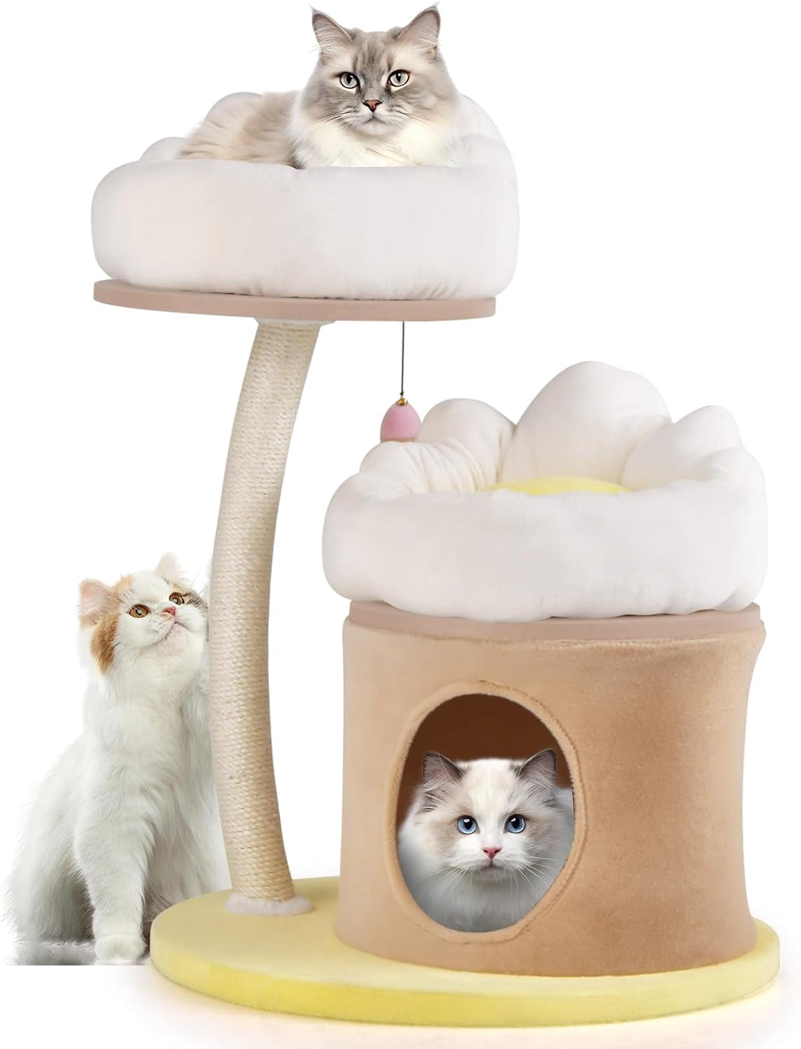 Flower Cat Tree, 33 Inch Cute Cat Tower with Sisal Scratching Post ...
