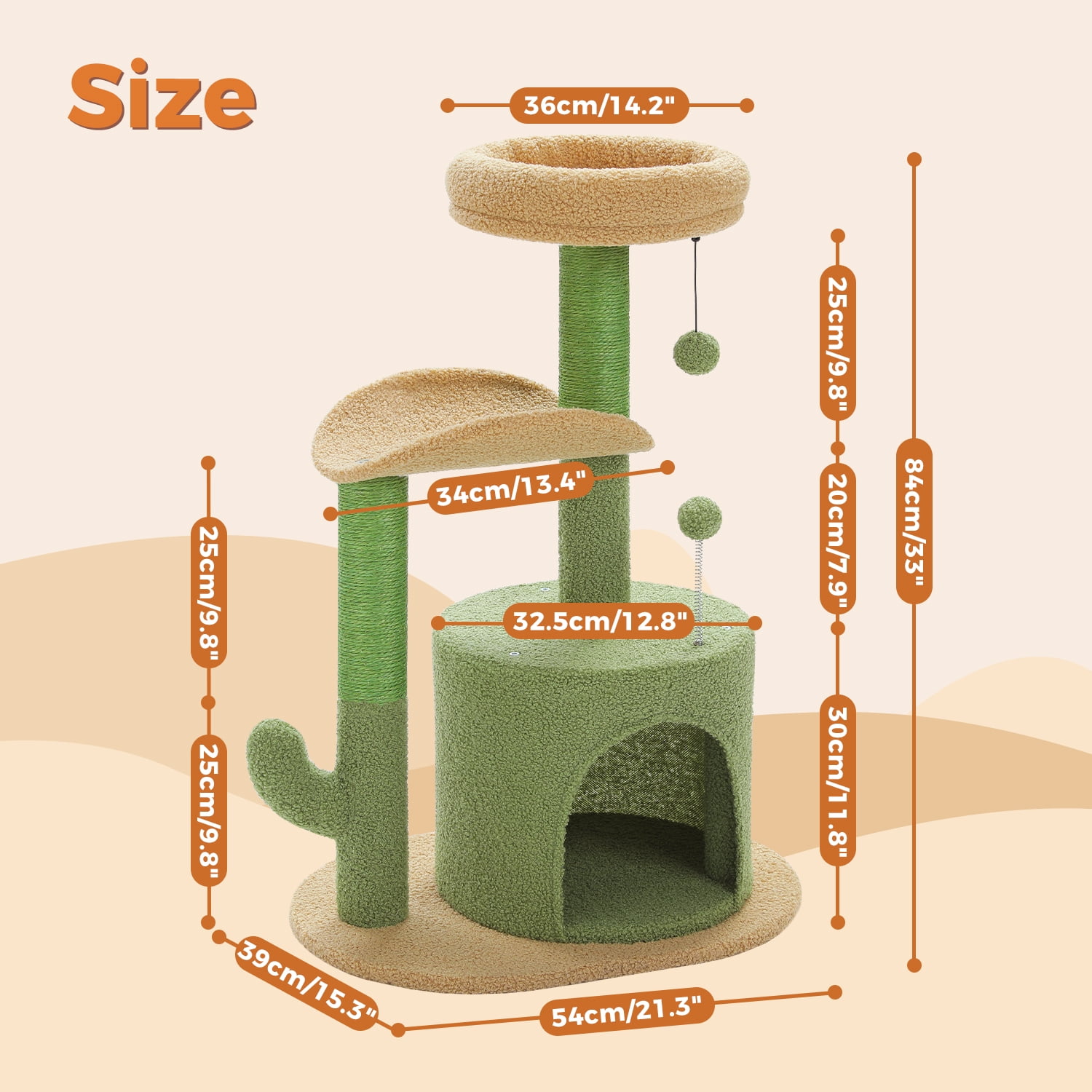 Flower Cat Tree for Indoor Cats, Small Cat Tower with Sisal Scratching ...