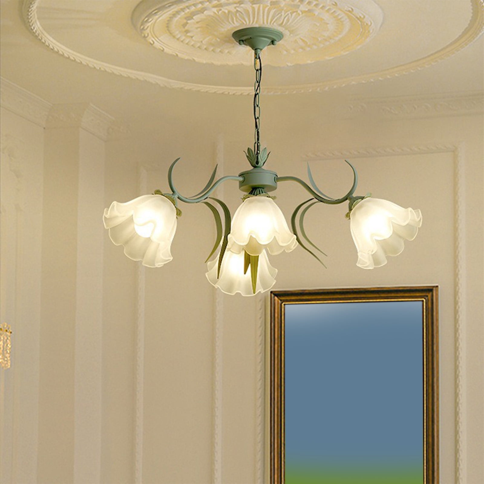Flower Chandeliers for Dining Room Led Chandelier Green for Bedroom ...