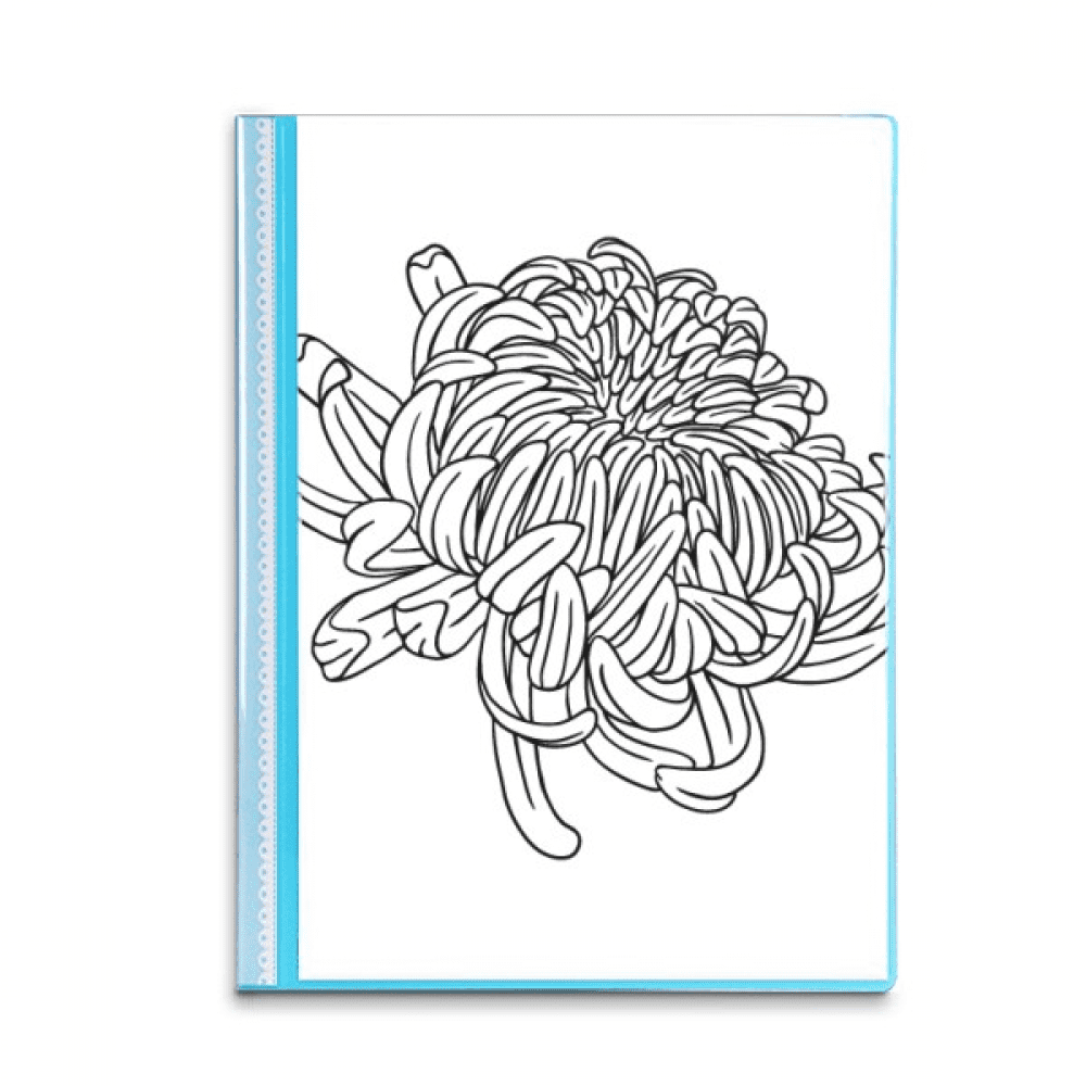 Flower Chrysanthemum Outline Book Sheet Protectors Portfolio Binder ...