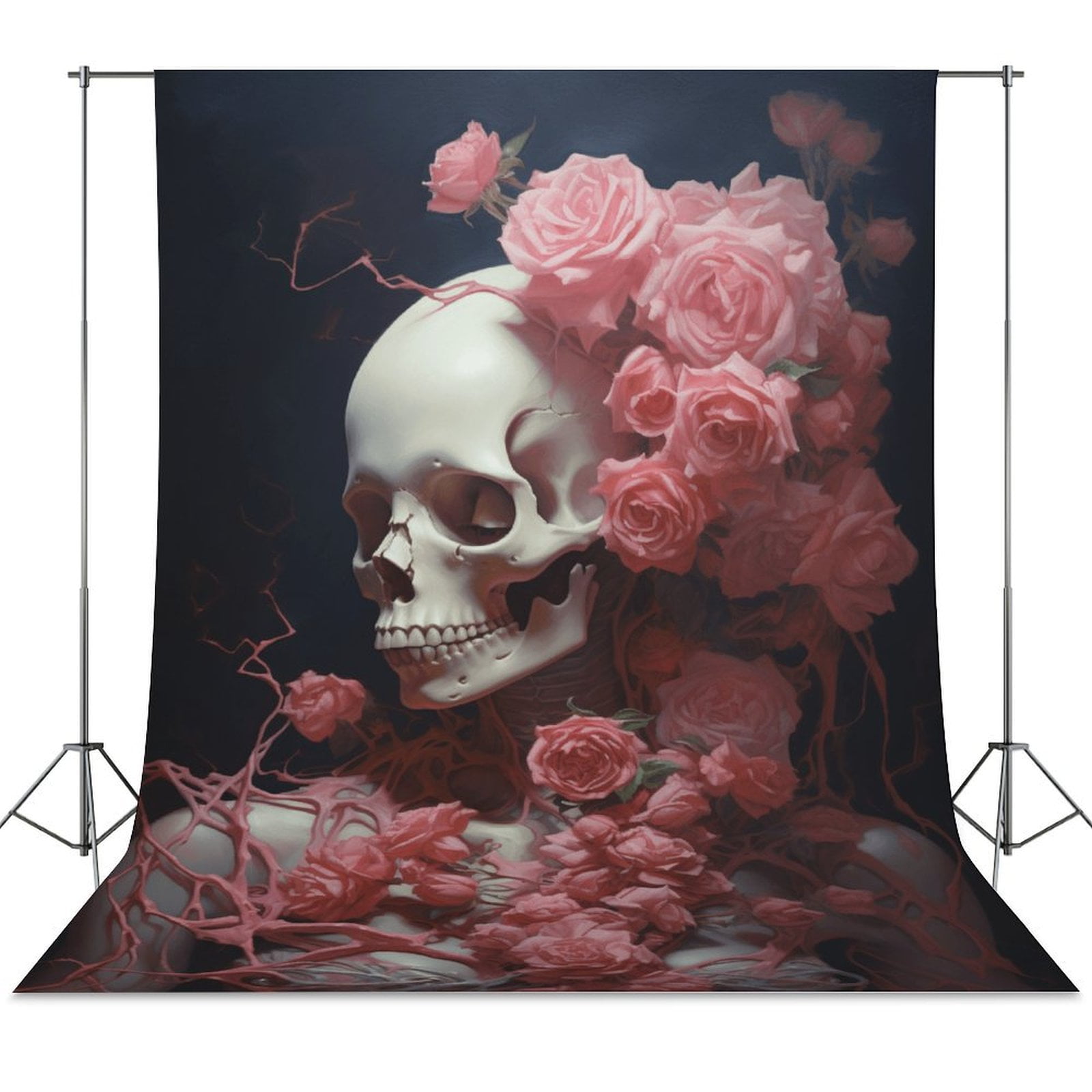 Flower Cluster Skull Backdrop Baby Shower Newborn Portrait Girl Boy ...