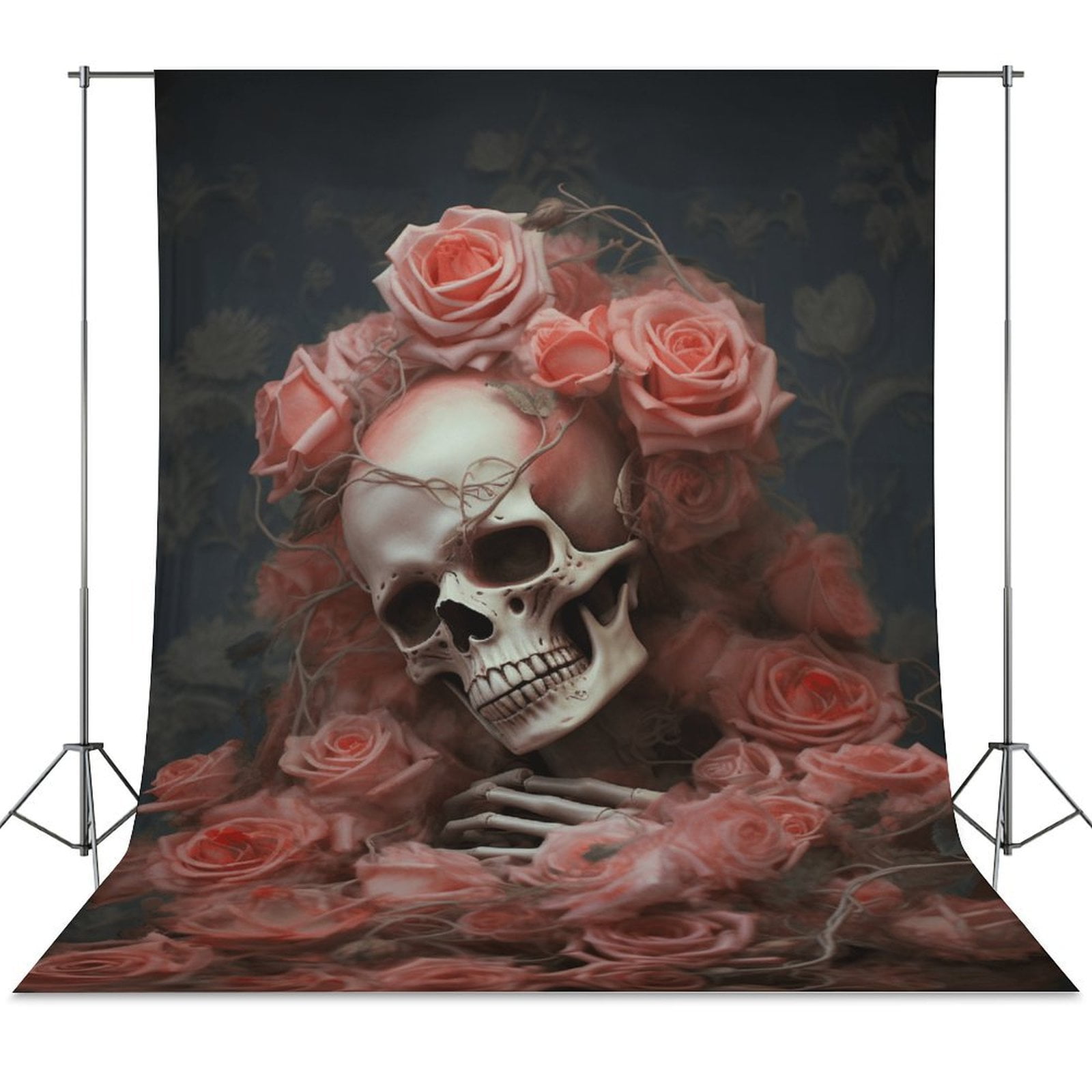 Flower Cluster Skull Backdrop Baby Shower Newborn Portrait Girl Boy Birthday Party Photography ...