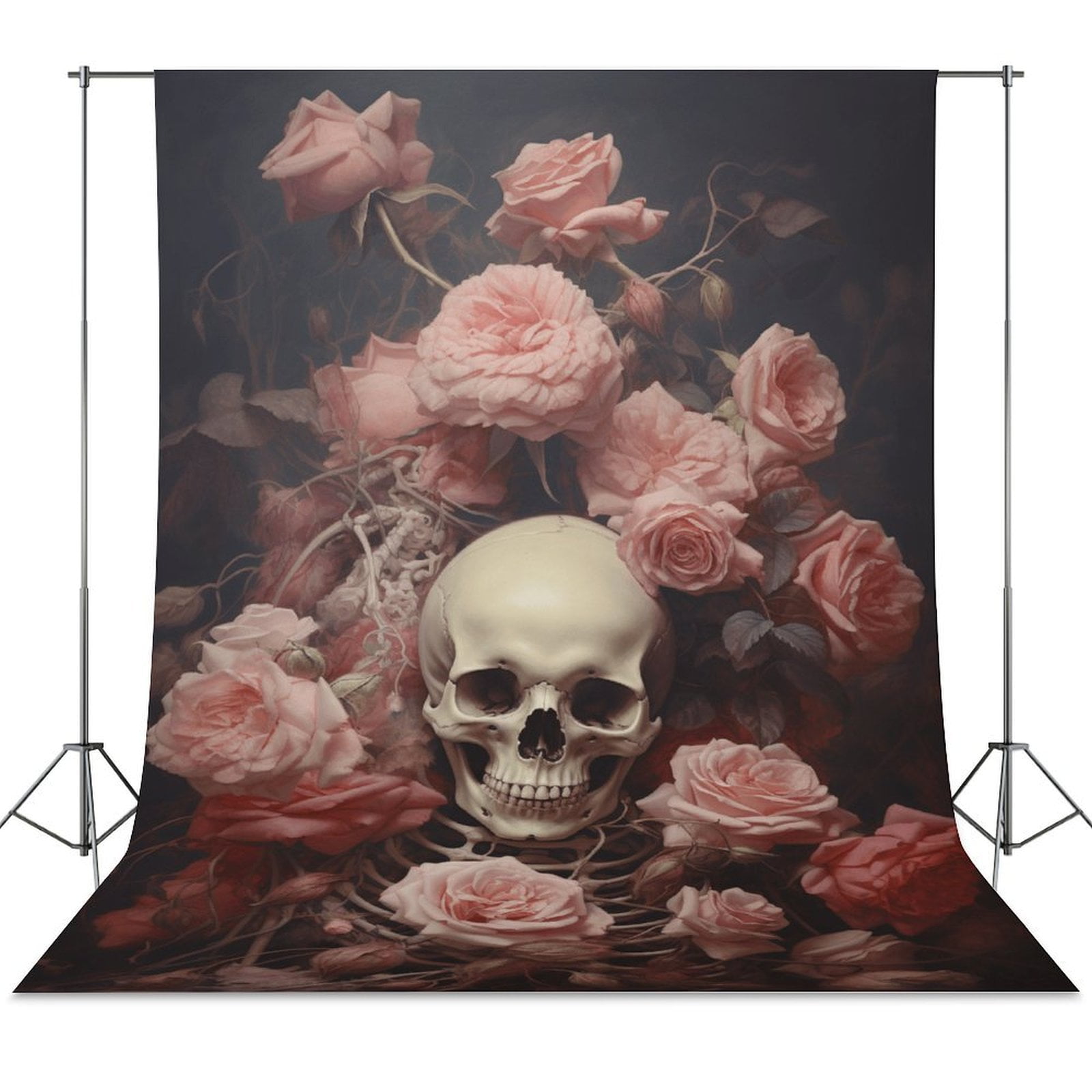 Flower Cluster Skull Backdrop Baby Shower Newborn Portrait Girl Boy ...