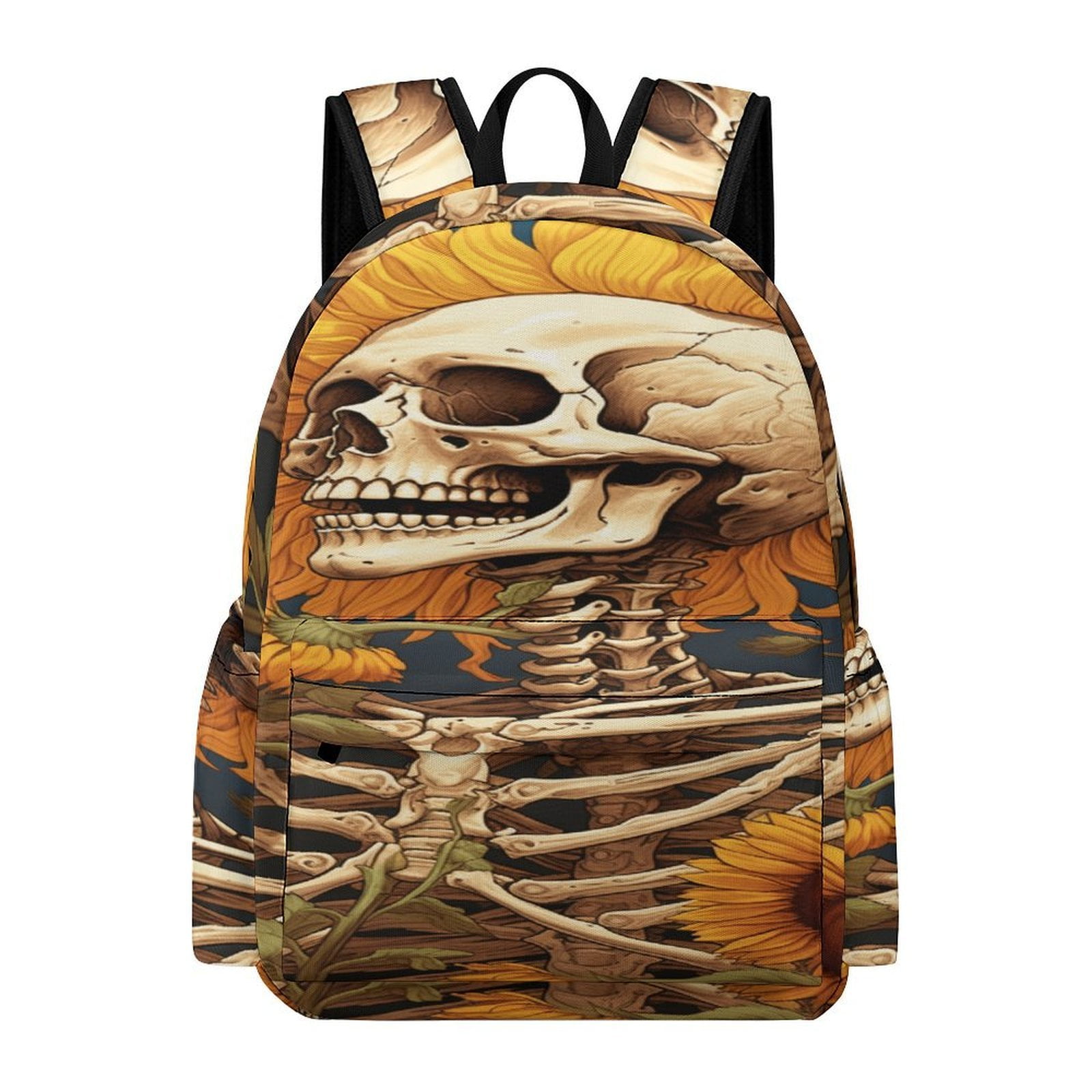 Flower Cluster Skull Backpack School Bags for Teenagers Students Laptop ...
