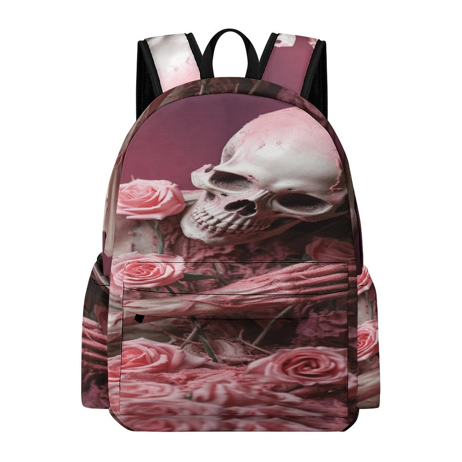 Flower Cluster Skull Backpack School Bags for Teenagers Students Laptop ...